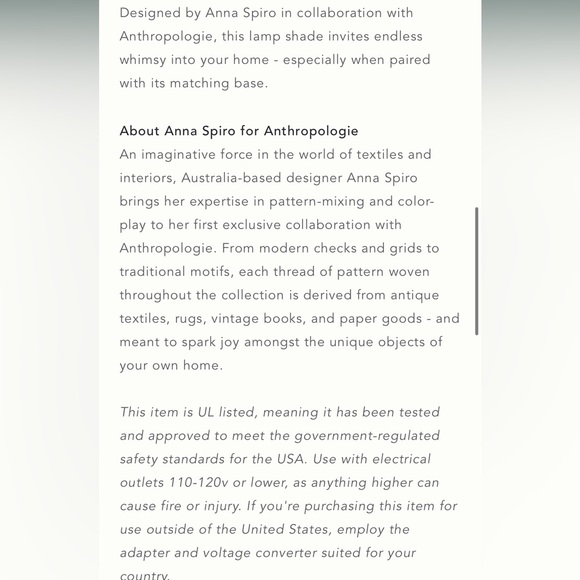 Anthropologie | Accents | Anthropologie Anna Spiro Allegory Lampshade ...